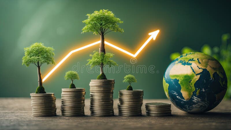 Saplings of Increasing Size Economic Grow Chart Stock Illustration ...