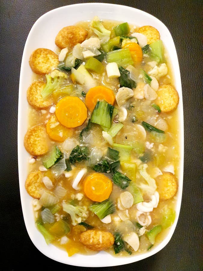 Sapo Tofu or Sapo Tahu, Chinese Restaurant Dish with Japanese Tofu ...