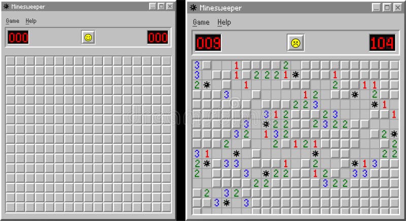 Sapper Interface Start and End of Game Stock Vector - Illustration of ...