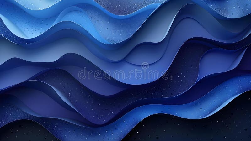 Sapphire Blue Abstract Geometric Design with Gradient and Wavy Lines ...