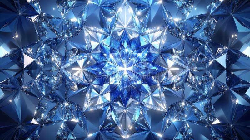 A Sapphire Crystal Snowflake Pattern Design Stock Illustration ...