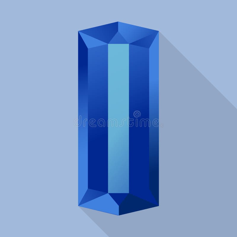 Sapphire icon, flat style stock vector. Illustration of crystal - 117046414