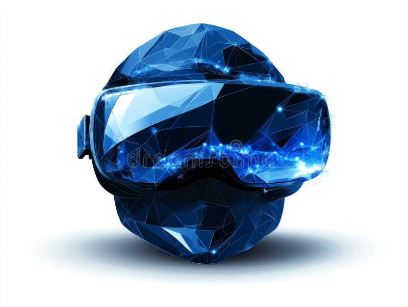 Sapphire Inspired Futuristic VR Headset Intricate Textures Representing ...