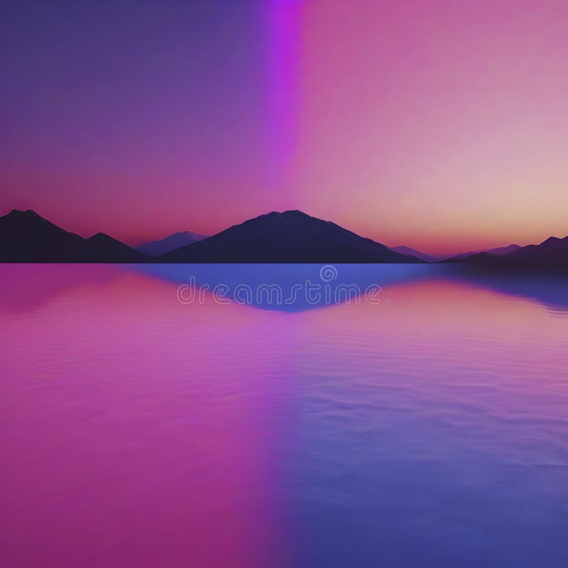 Sapphire and Pink Color Sky at Sunset, Color Gradient Background. AI ...