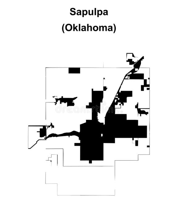 Sapulpa outline map stock vector. Illustration of empty - 357495717