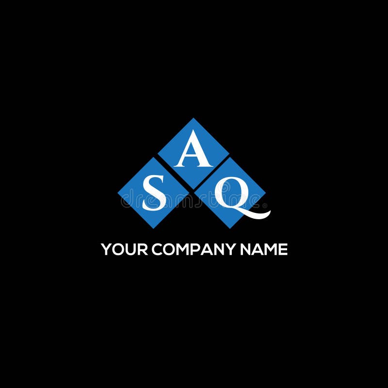 SAQ Letter Logo Design on BLACK Background. SAQ Creative Initials ...