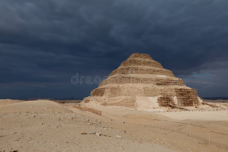 Egypt, Step Pyramid of Zoser Stock Photo - Image of cloud, sands: 17821530