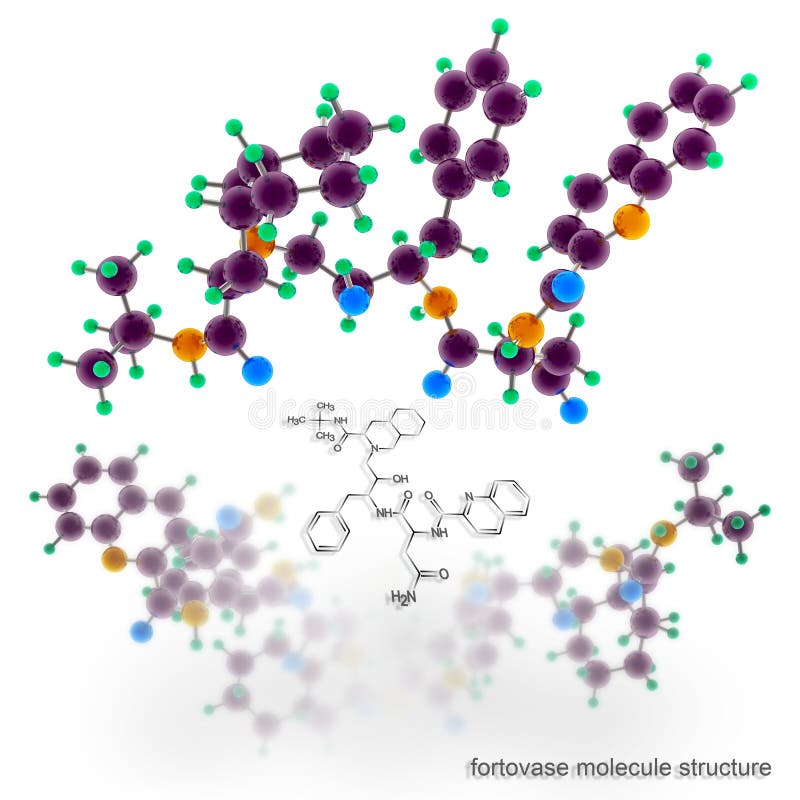 Saquinavir Molecule Structure Stock Illustration - Illustration of ...