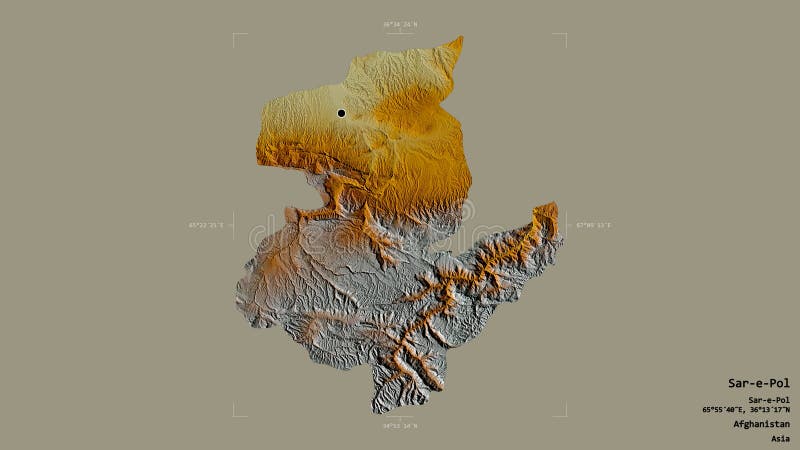 Sar-e-Pol - Afghanistan. Bounding Box. Relief Stock Illustration ...