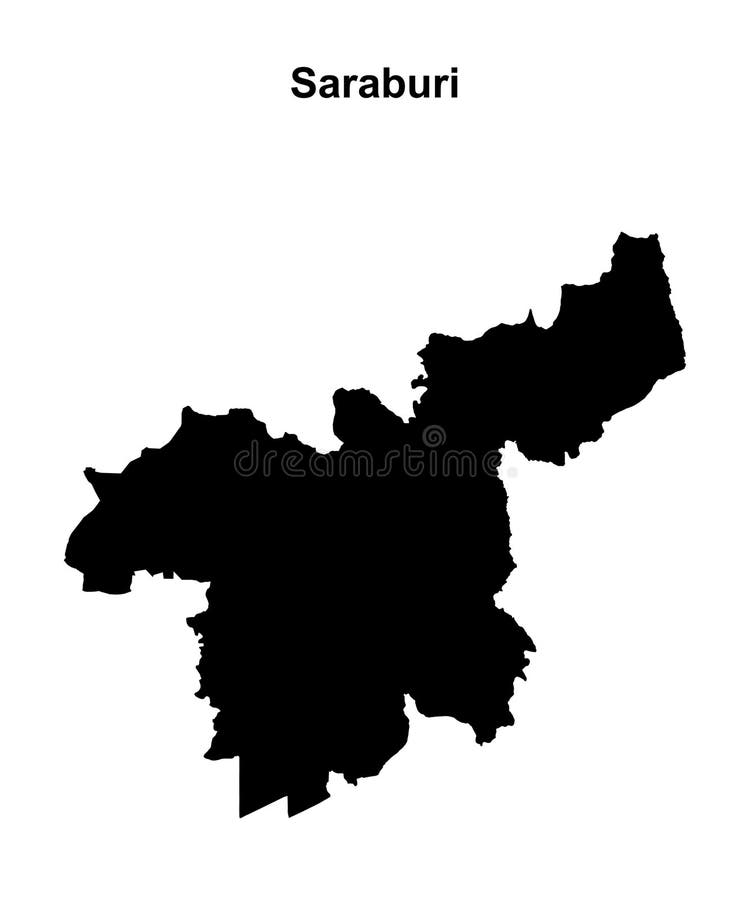 Saraburi outline map stock vector. Illustration of province - 360660136