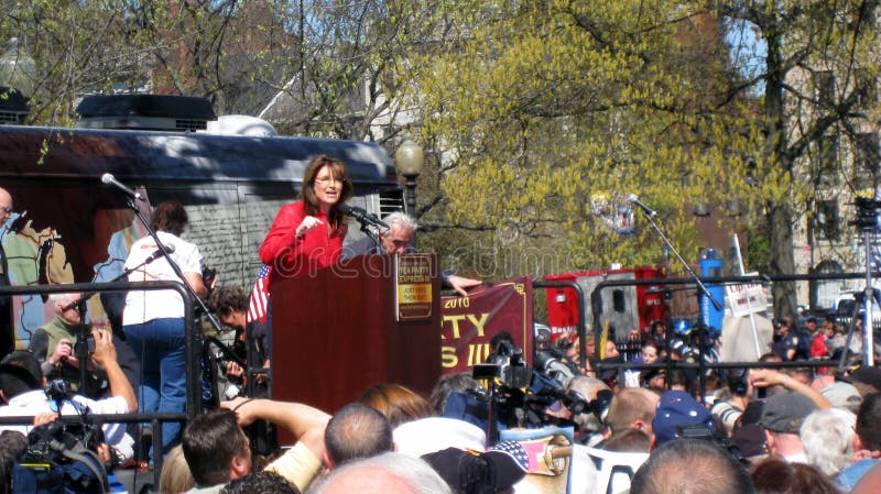 Sarah Palin at Tea Party Rally in Boston Editorial Stock Photo - Image ...