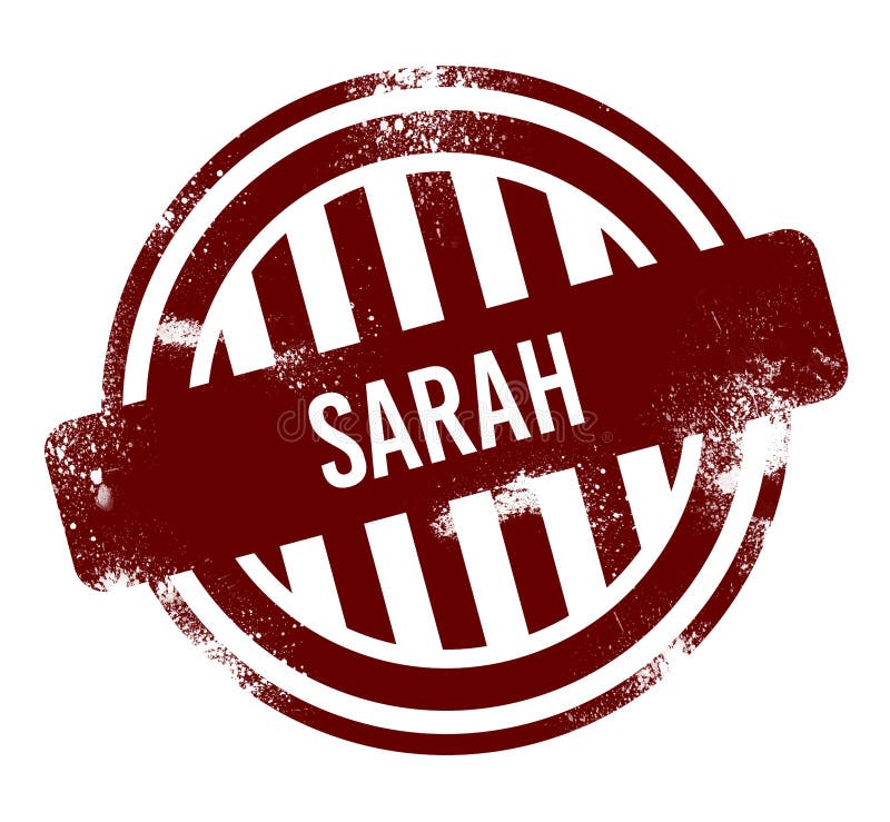 Sarah - Red Round Grunge Button, Stamp Stock Illustration ...