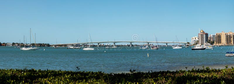 Sarasota Bay with the John Ringling Causeway Bridge in the Background ...