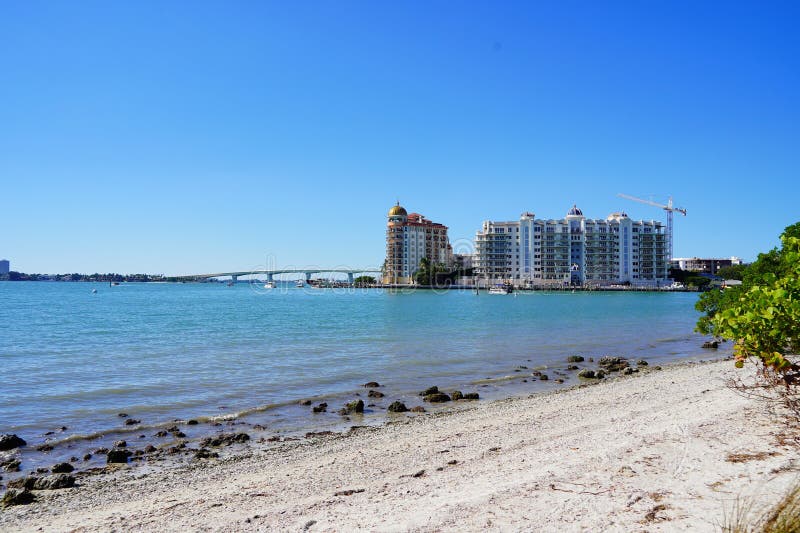 Sarasota Bay Harbor and Bay Front House Stock Image - Image of florida ...