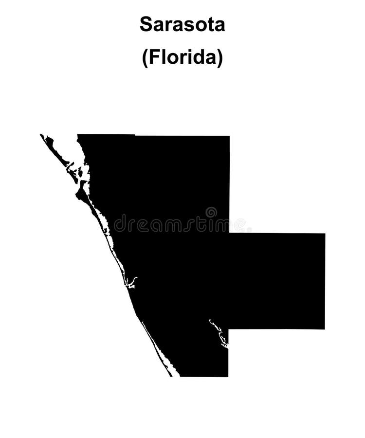 Sarasota outline map stock illustration. Illustration of empty - 357890100