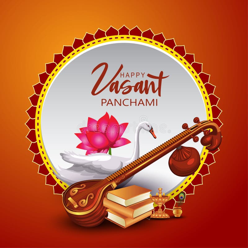 Sarasvati for Happy Vasant Panchami Puja of India. Poster, Banner ...