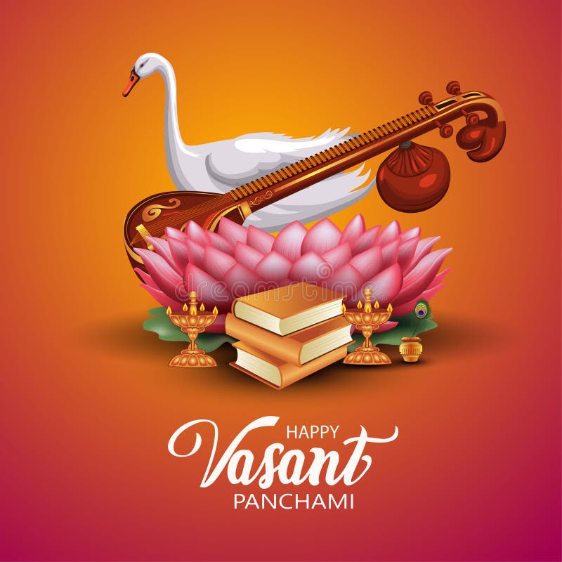Sarasvati for Happy Vasant Panchami Puja of India. Poster, Banner ...
