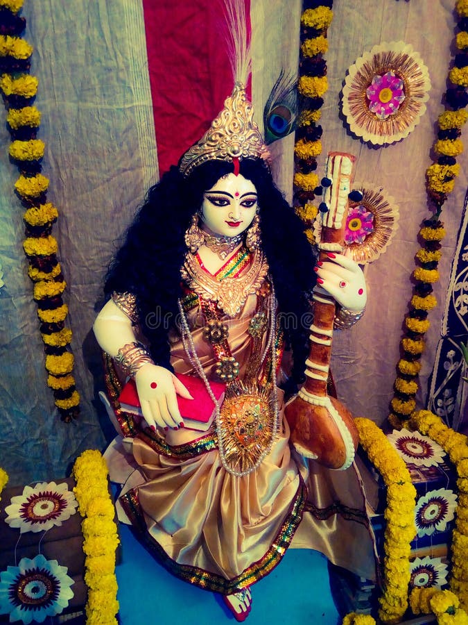 Saraswati Devi stock photo. Image of indian, devi, knowledge - 110479930