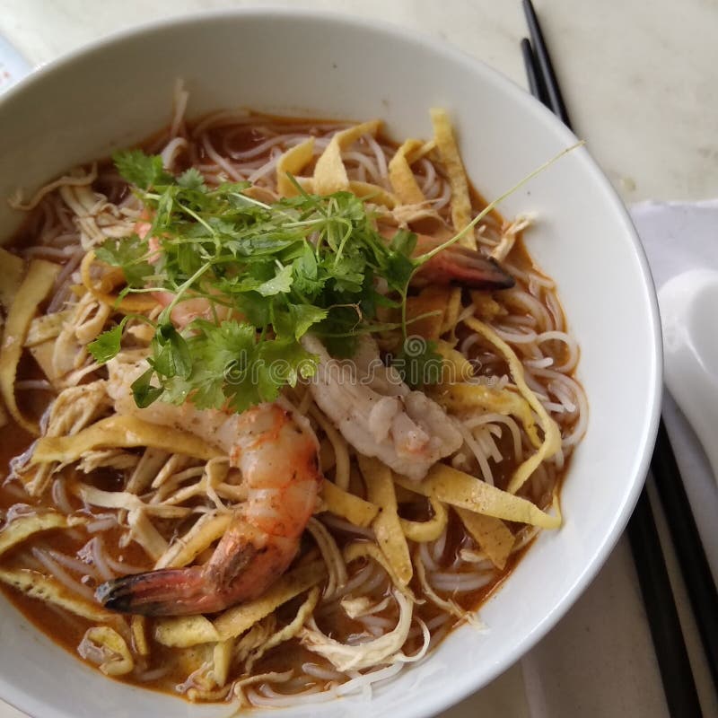 Sarawak Laksa stock photo. Image of sarawak, food, breakfast - 120147160
