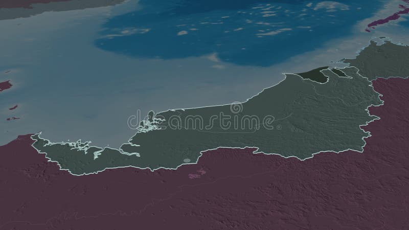 Sarawak, Malaysia - Outlined. Administrative Stock Illustration ...