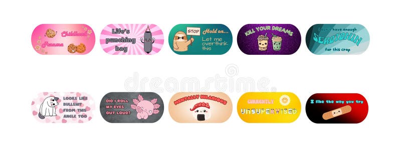 Fun Kawaii and Sarcastic Plaster Scrapbook Stickers - Humorous, Cute ...
