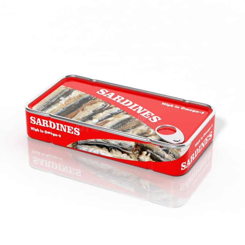 Sardinen in einer Dose vektor abbildung. Illustration von sardine ...