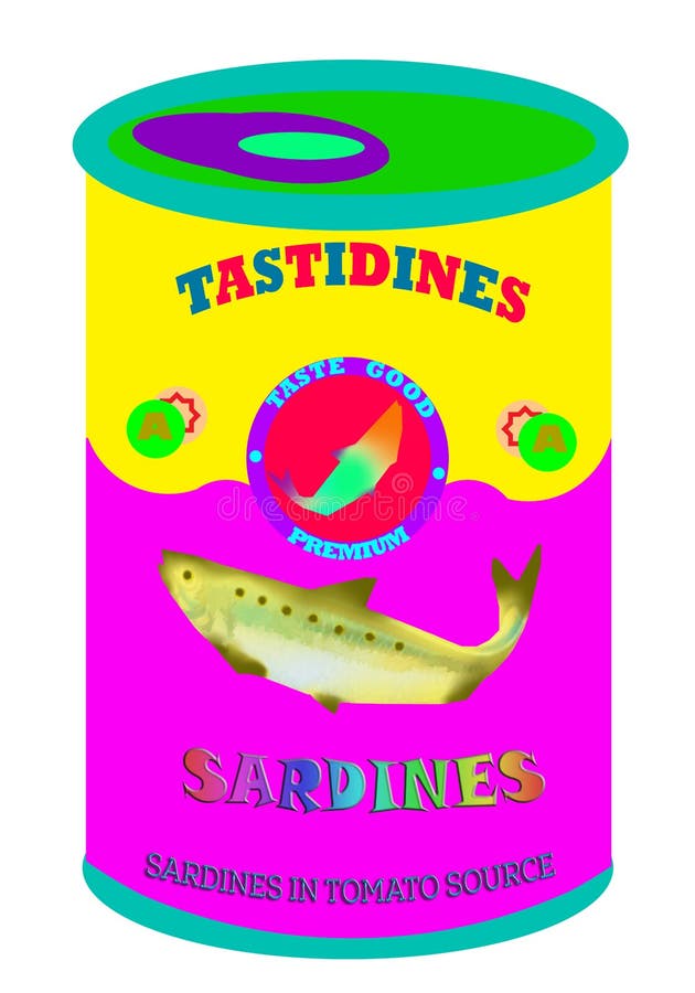 Sardinen-Pop-Art stock abbildung. Illustration von bunt - 57469845