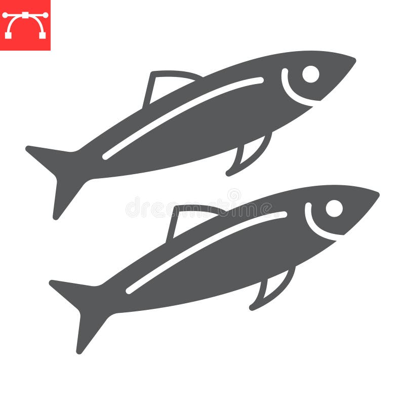 Sardines glyph icon stock vector. Illustration of sign - 312454900