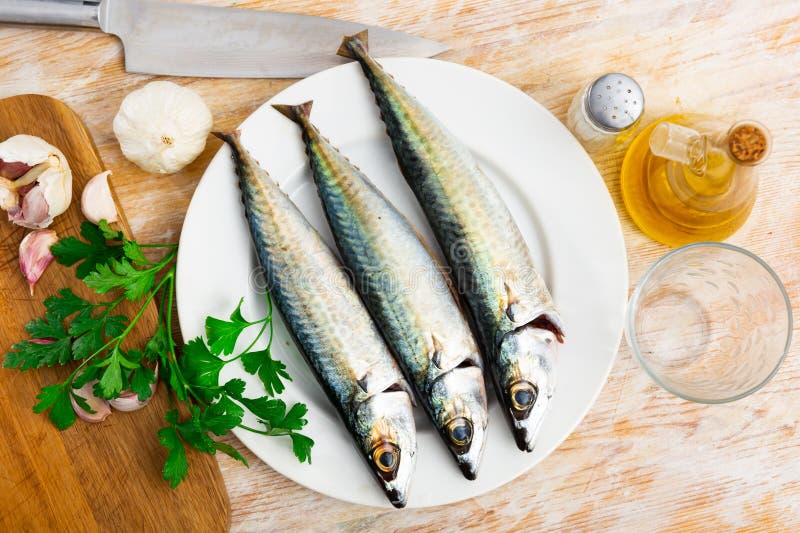 Sardines on Plate Served with Parsley, Ready To Serve Stock Photo ...