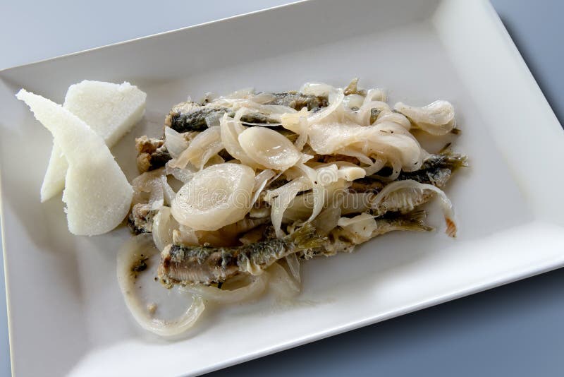Sardines in Saor with Onion and White Polenta Stock Photo - Image of ...