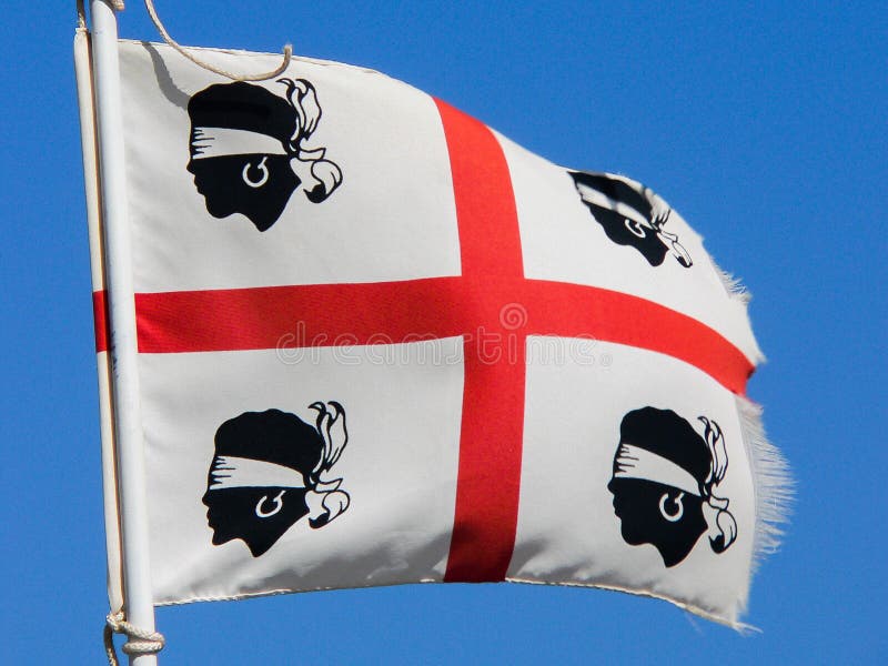 Sardinia Gammal Flagga Som Ska Spolas Arkivfoto - Bild av konungar ...