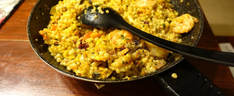 Sardinian Fregula, Traditional Sardinian Pasta, Made in a Pan with ...