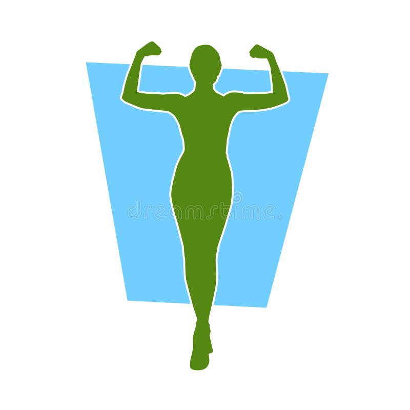 Silhouette of a Sporty Slim Female Showing Healthy Arm Muscle and Body ...