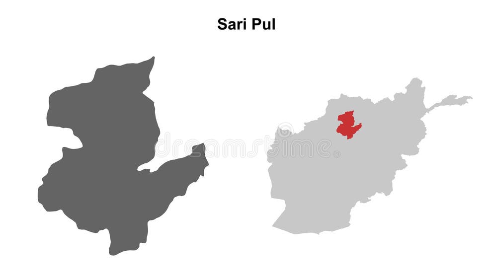 Sari Pul outline map stock illustration. Illustration of infographic ...