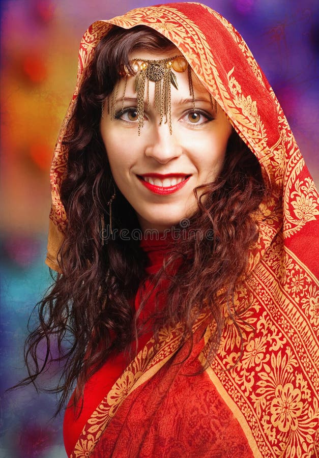 Sari style portrait stock photo. Image of girl, caucasian - 17833080