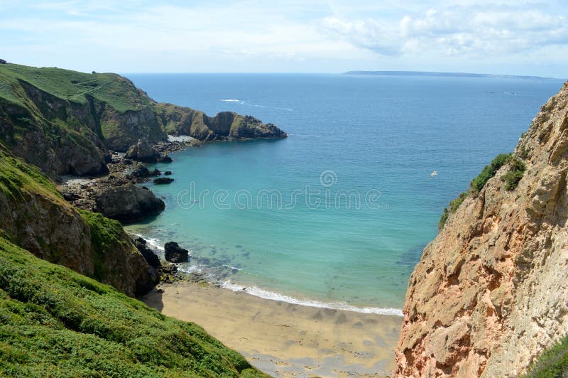Sark Beach stock image. Image of water, rocky, islands - 98160783