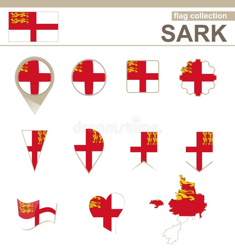 Sark Official Flag, United Kingdom, Vector Illustration Stock Vector ...