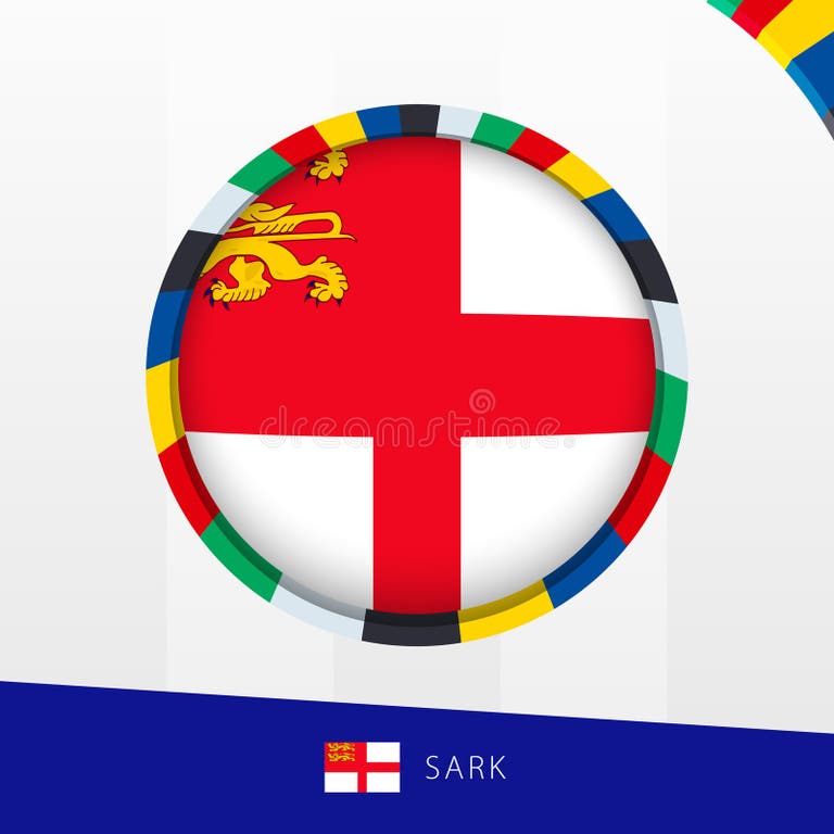 Sark Flag with Colorful Circle Border Stock Vector - Illustration of ...