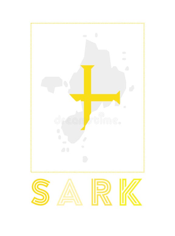 Sark Logo. Map of Sark with Island Name and Flag Stock Vector ...