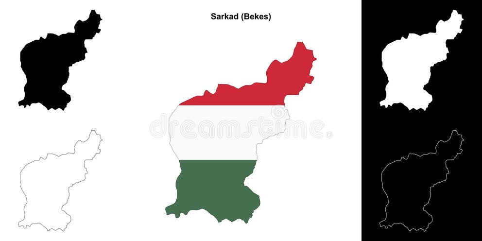Sarkad outline map stock vector. Illustration of magyar - 357734929
