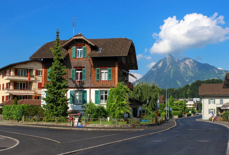 Sarnen Switzerland editorial stock photo. Image of road - 217812953