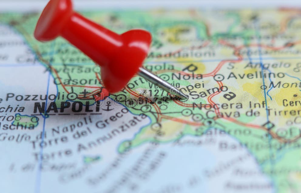 Sarno, Italy pin on map stock photo. Image of east, journey - 367778390
