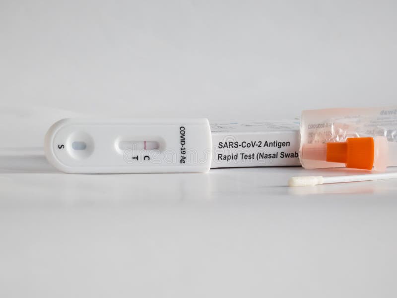 Sars Cov 2 Antigen Rapid Test Nasal Swab For Self Testing With Used Sterile Swab And Test