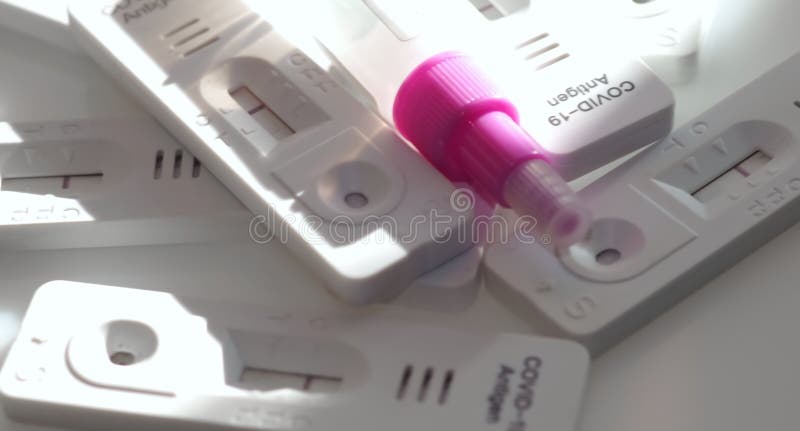Group of Corona or Covid-19 Rapid Tests for Home Testing Stock Photo ...