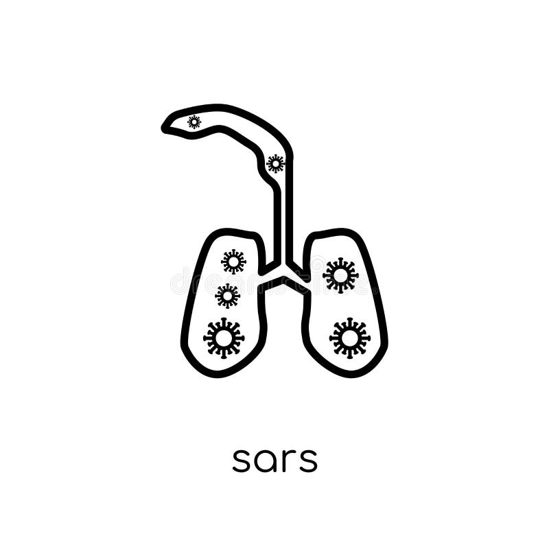 SARS Icon. Trendy Modern Flat Linear Vector SARS Icon on White B Stock ...