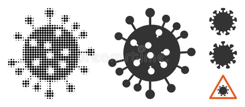 SARS Virus Halftone and Solid Icon Stock Vector - Illustration of dots ...