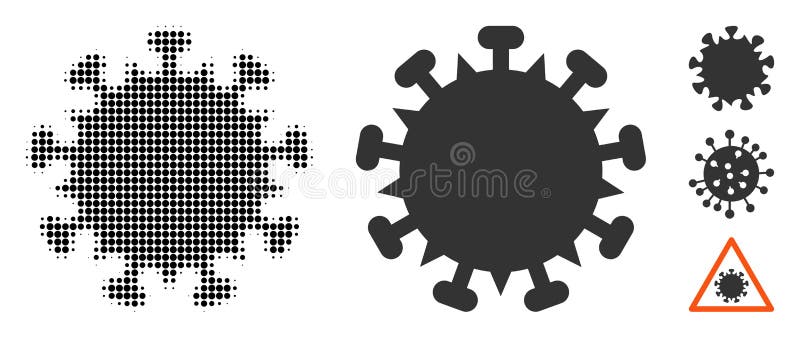 SARS Virus Halftone and Solid Icon Stock Vector - Illustration of ...