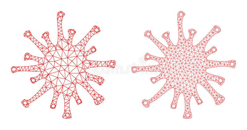 Sars Virus Icons - Vector Polygonal Mesh Stock Vector - Illustration of ...