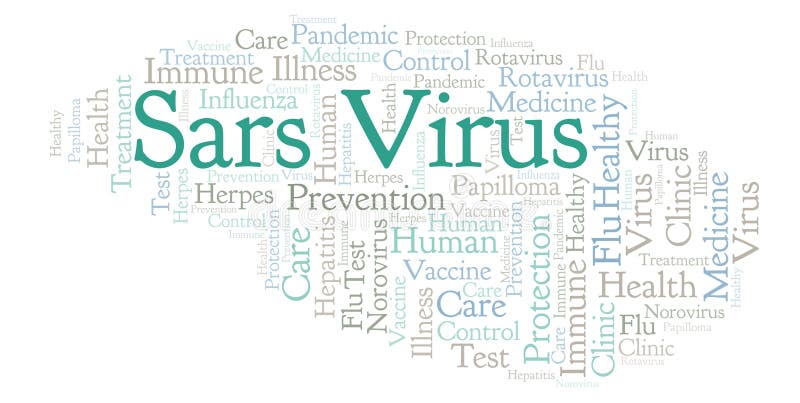 Sars Virus Word Cloud, Made with Text only. Stock Illustration ...