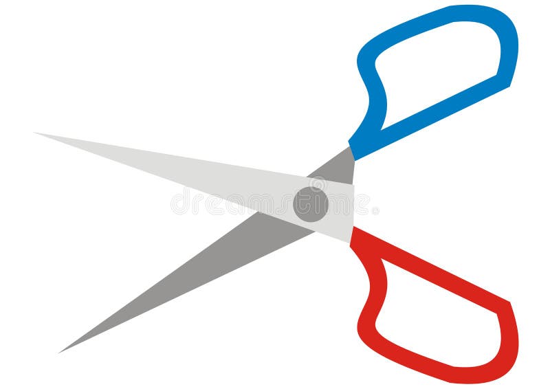 Sartorial Scissors with Blue and Red Handle Stock Vector - Illustration ...